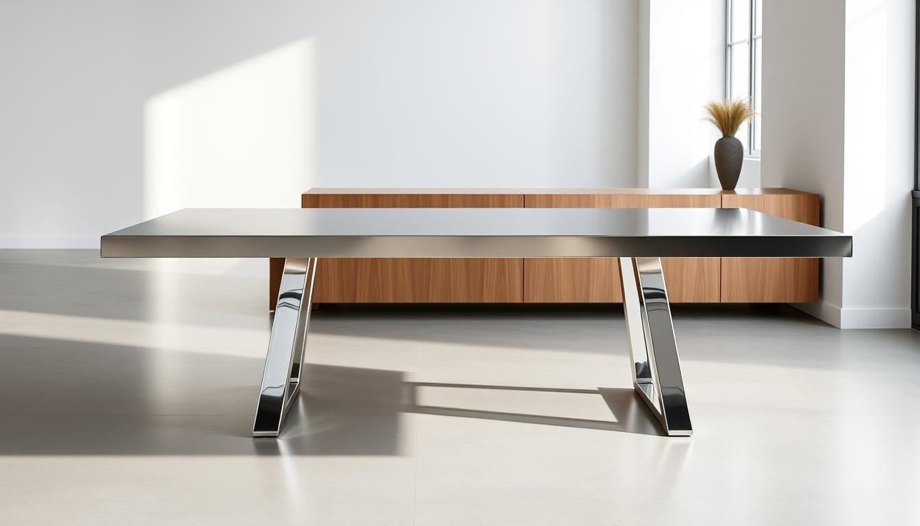 Stainless Steel Top Dining Table: Durable and Stylish
