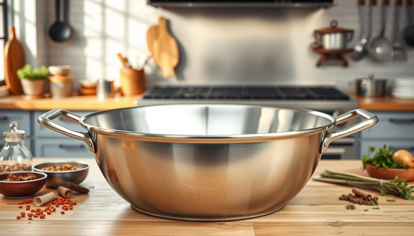 Stainless Steel Pan with Drain for Easy Cooking and Cleanup